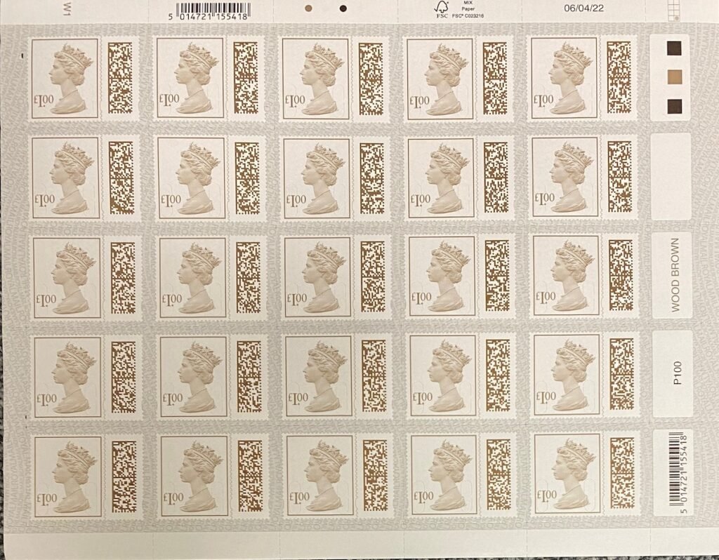 25 x £1 Self Adhesive QR Barcoded Stamps 10% Discount (90p each ...